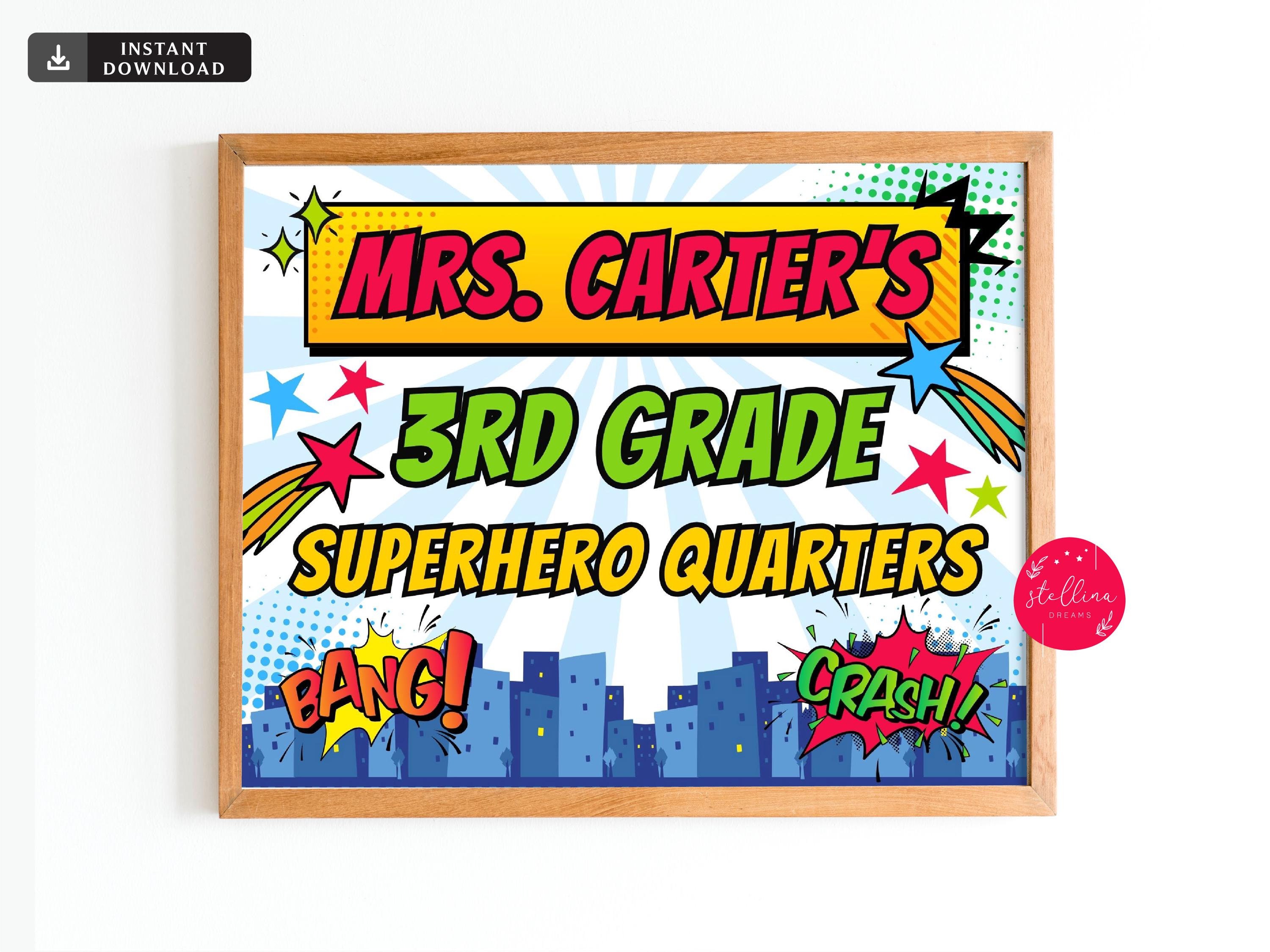 Editable Superhero Teacher Door Sign: Custom Classroom Decor (CANVA ...