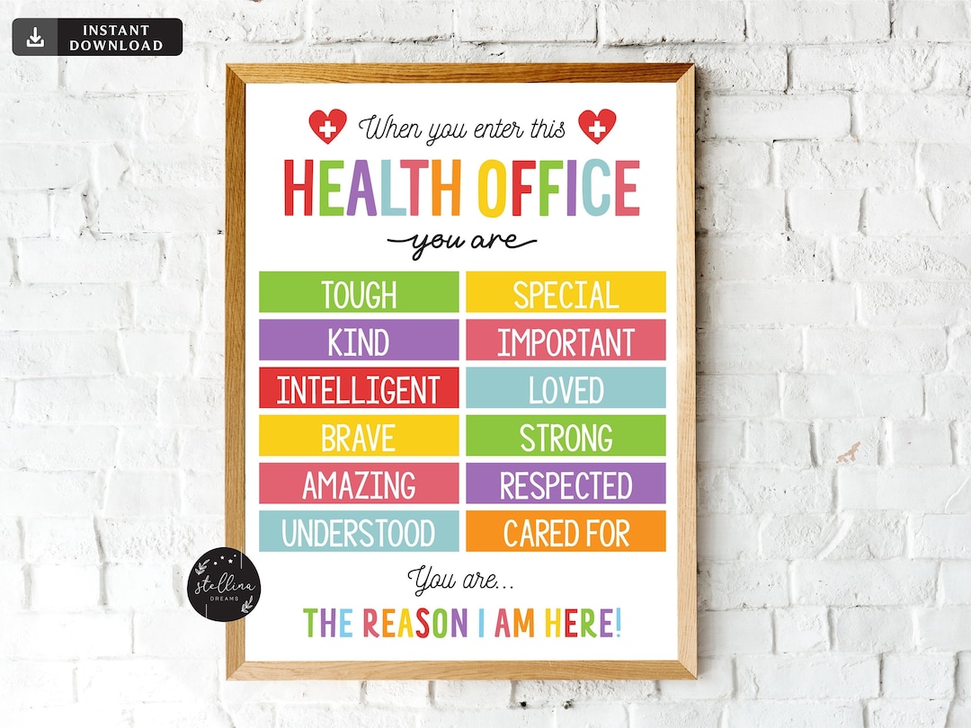Printable School Health Office Poster When You Enter This Health Office ...