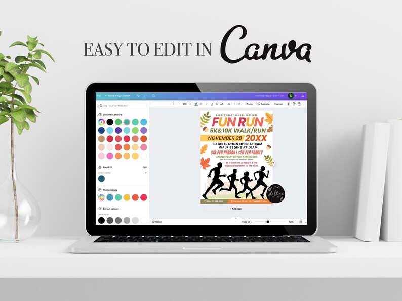 Editable Fall Fun Run Flyer: 5k/10k Race, Thanksgiving Event, CANVA ...