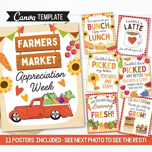 Editable Bundle Farmers Market Theme Teacher and Staff Appreciation ...