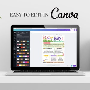 Editable May PTO PTA Newsletter Flyer, Classroom Printable Handout ...