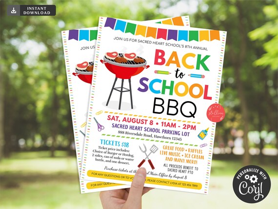 EDITABLE School Bbq Picnic Party Invite Meet Your Teacher | Etsy