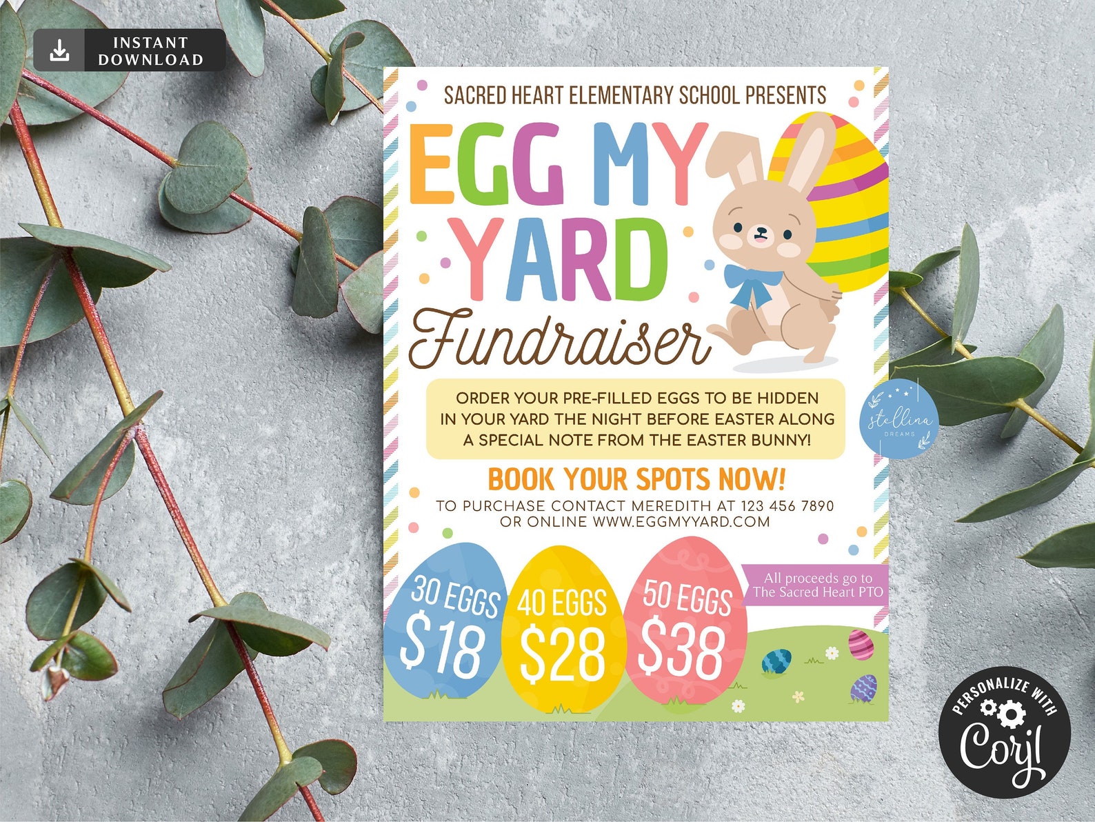 Egg My Yard Fundraiser Flyer Printable Invite Easter Egg - Etsy