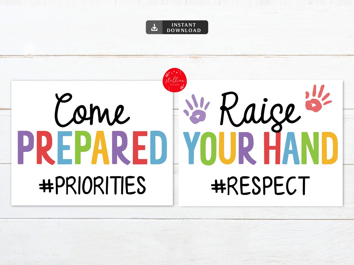 Hashtag Signs Posters for Bulletin Boards Classroom Rules - Etsy
