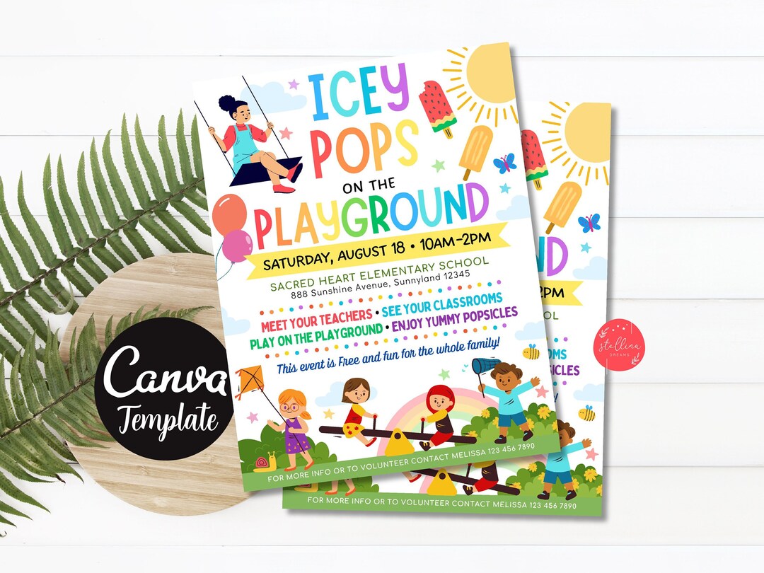 Editable Popsicles on the Playground Flyer, Back to School Meet the ...