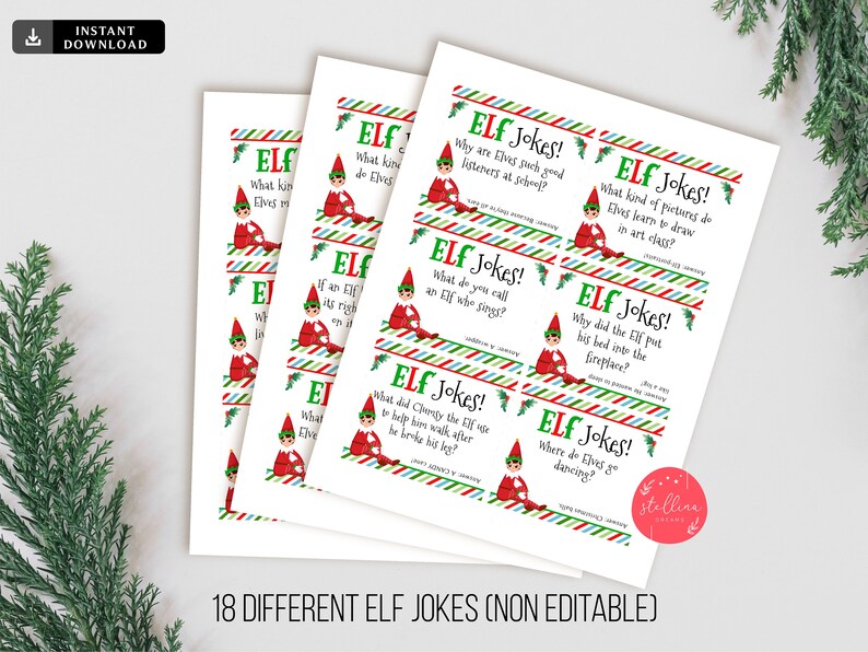 EDITABLE Elf Jokes and Notes From the Elf Naughty or Nice - Etsy Australia