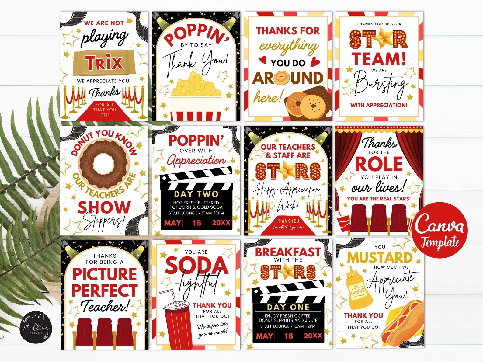 Editable Bundle Teacher Appreciation Movie Themed Decor Posters, Cinema ...