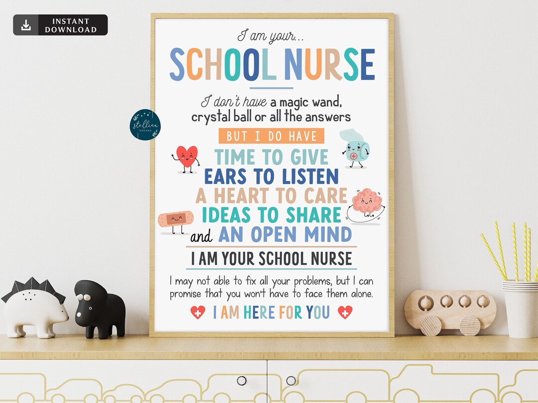 I Am Your School Nurse Poster, School Nurse Office Decor, Nurse's ...