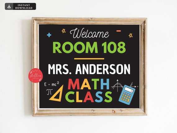 MATH Teacher Classroom Door Sign EDITABLE Classroom Sign - Etsy