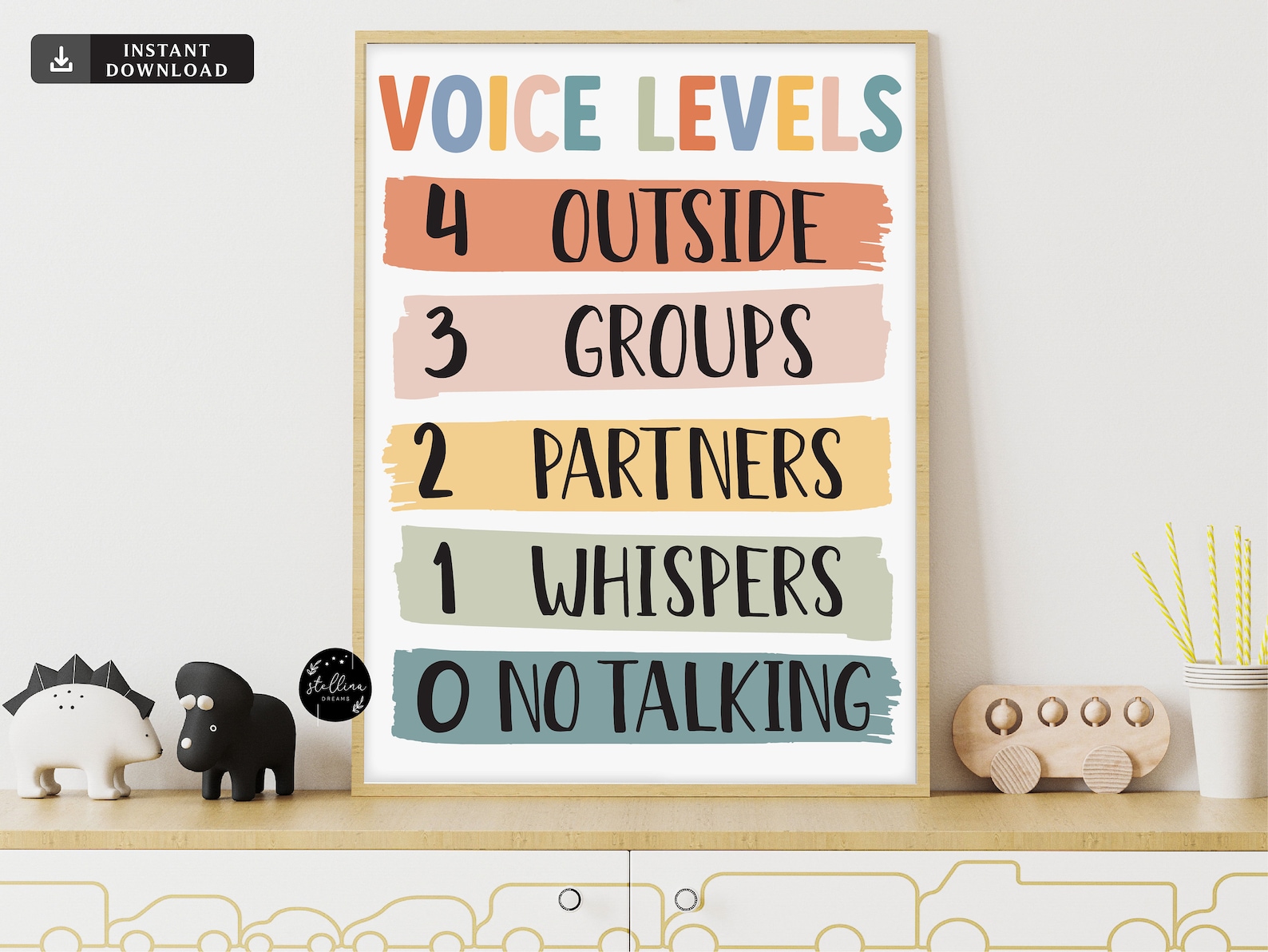 Voice Level Chart Classroom Decor, INSTANT DOWNLOAD Classroom Policies ...