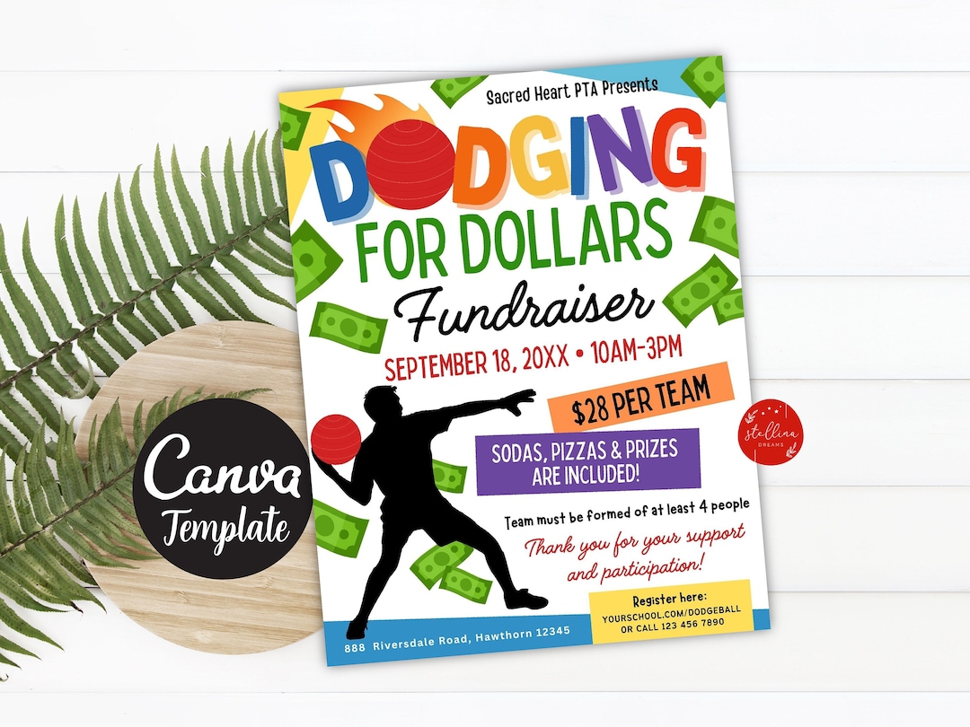 Editable Dodgeball Fundraiser Flyer, Printable Flyer, School Benefit ...