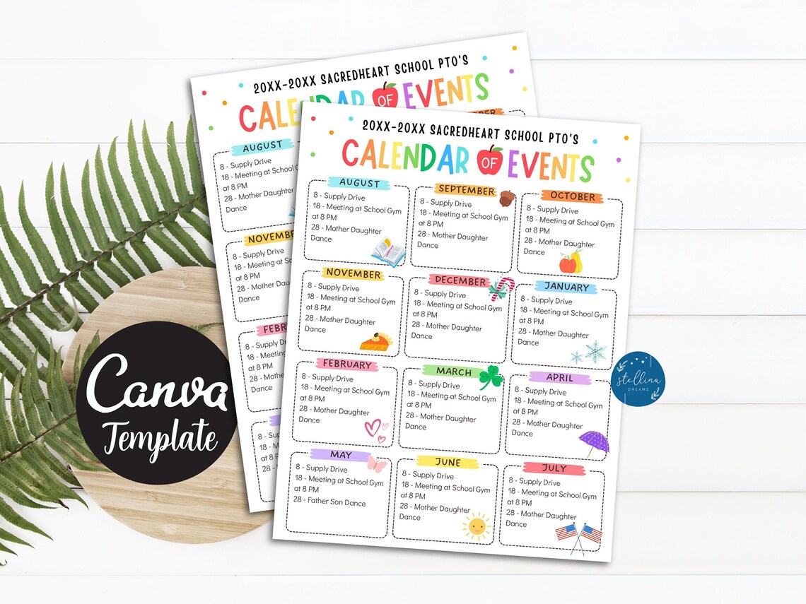 Editable Monthly PTO PTA Flyer Printable Handout, School Year ...