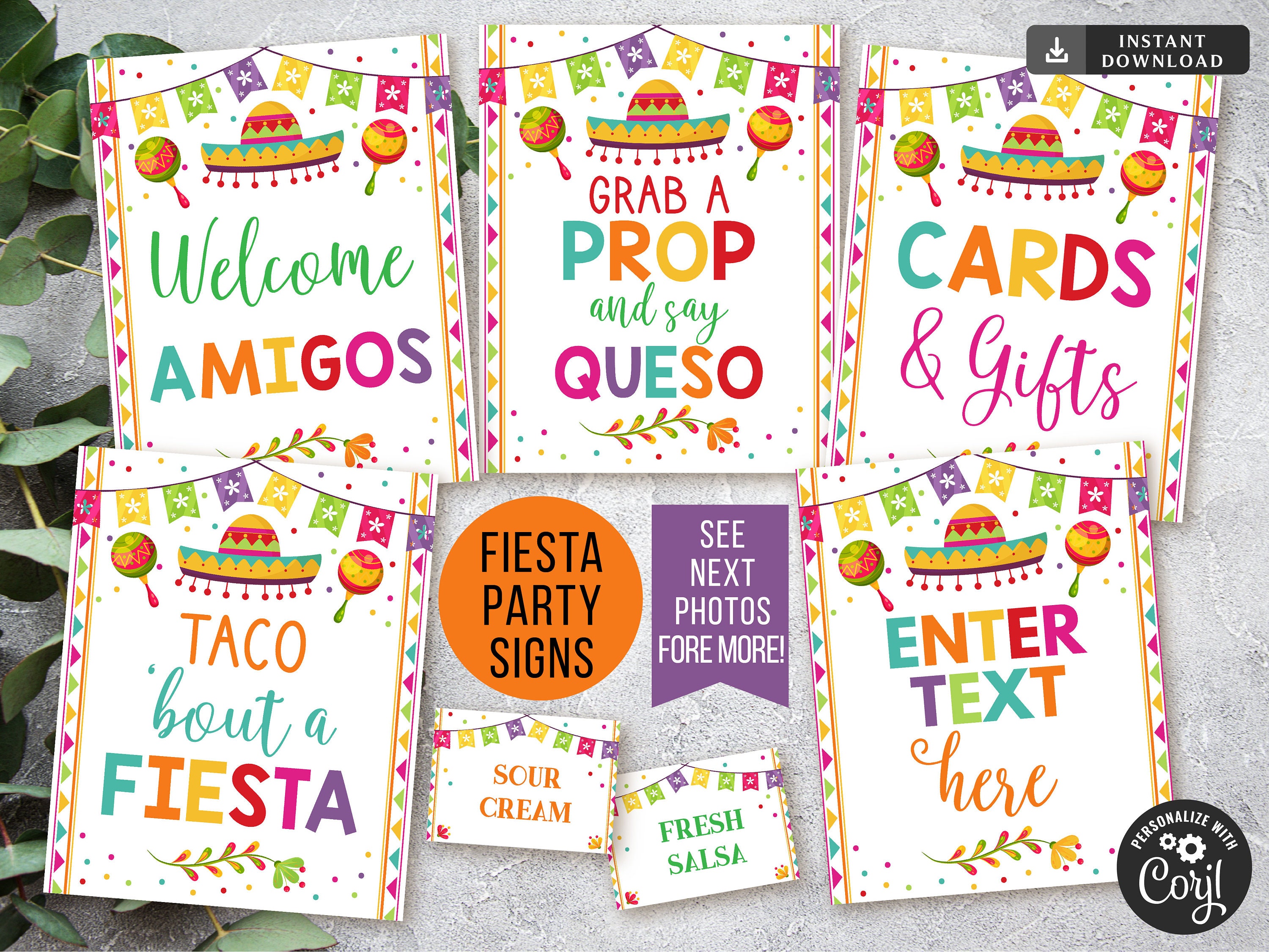 Printable Mexican Theme Party Decor Editable Fiesta Signs - Etsy Australia