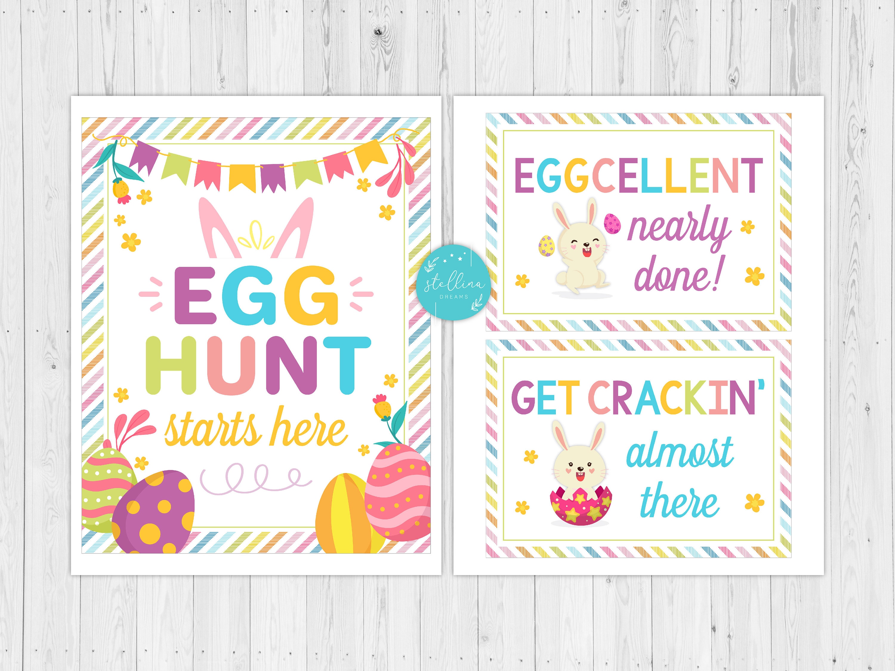 Easter Egg Hunt Signs Easter Egg Hunt Sign Kit Easter - Etsy Australia