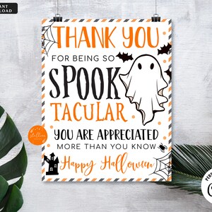 Thanks for Being Spooktacular, Fall Appreciation Party Decor, Halloween ...