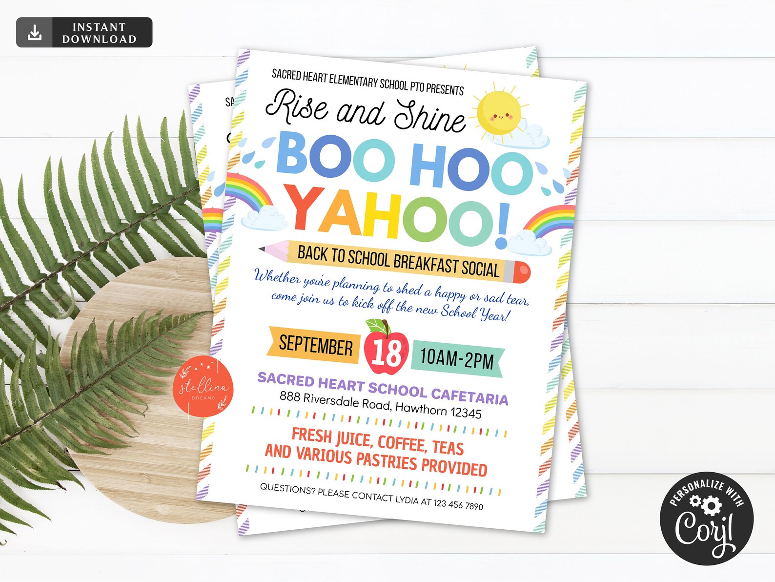 Boo Hoo Yahoo Breakfast Social Printable PTA PTO Flyer Invite - Etsy