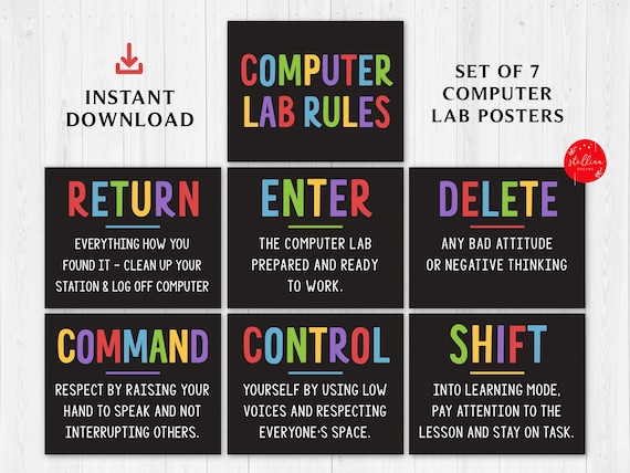 Computer Lab Poster Set Classroom Decor Set of 7 Computers - Etsy Australia Computer Lab Poster Set Classroom Decor Set of 7 Computers - Etsy Australia