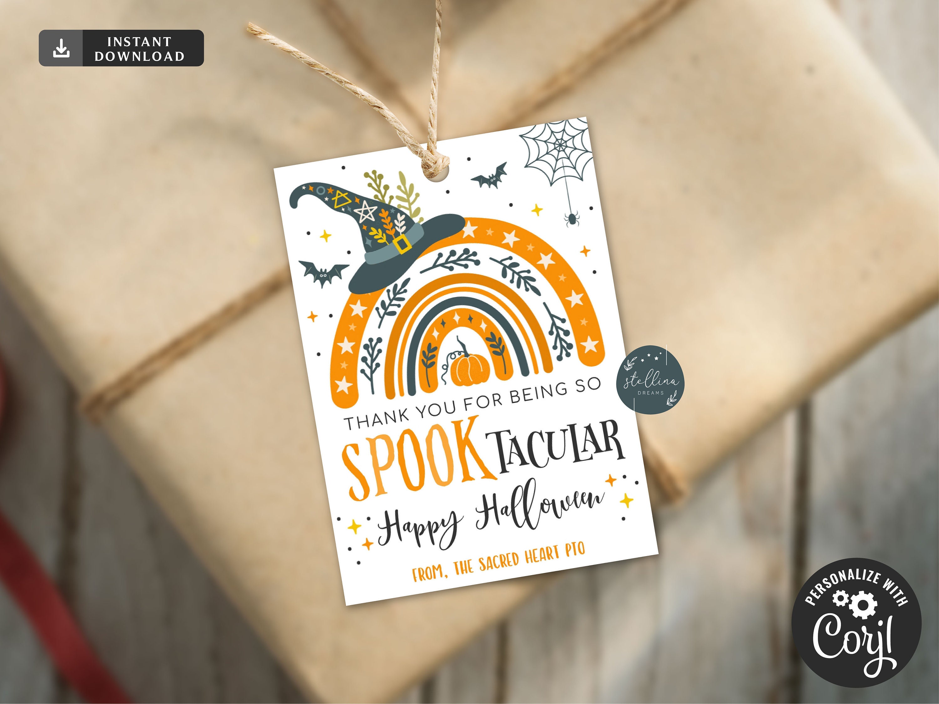 Editable Thanks for Being Spooktacular Halloween Gift Tags, Fall ...