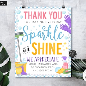 Housekeeping Appreciation Week Sign Housekeeper Thank You Gift School ...