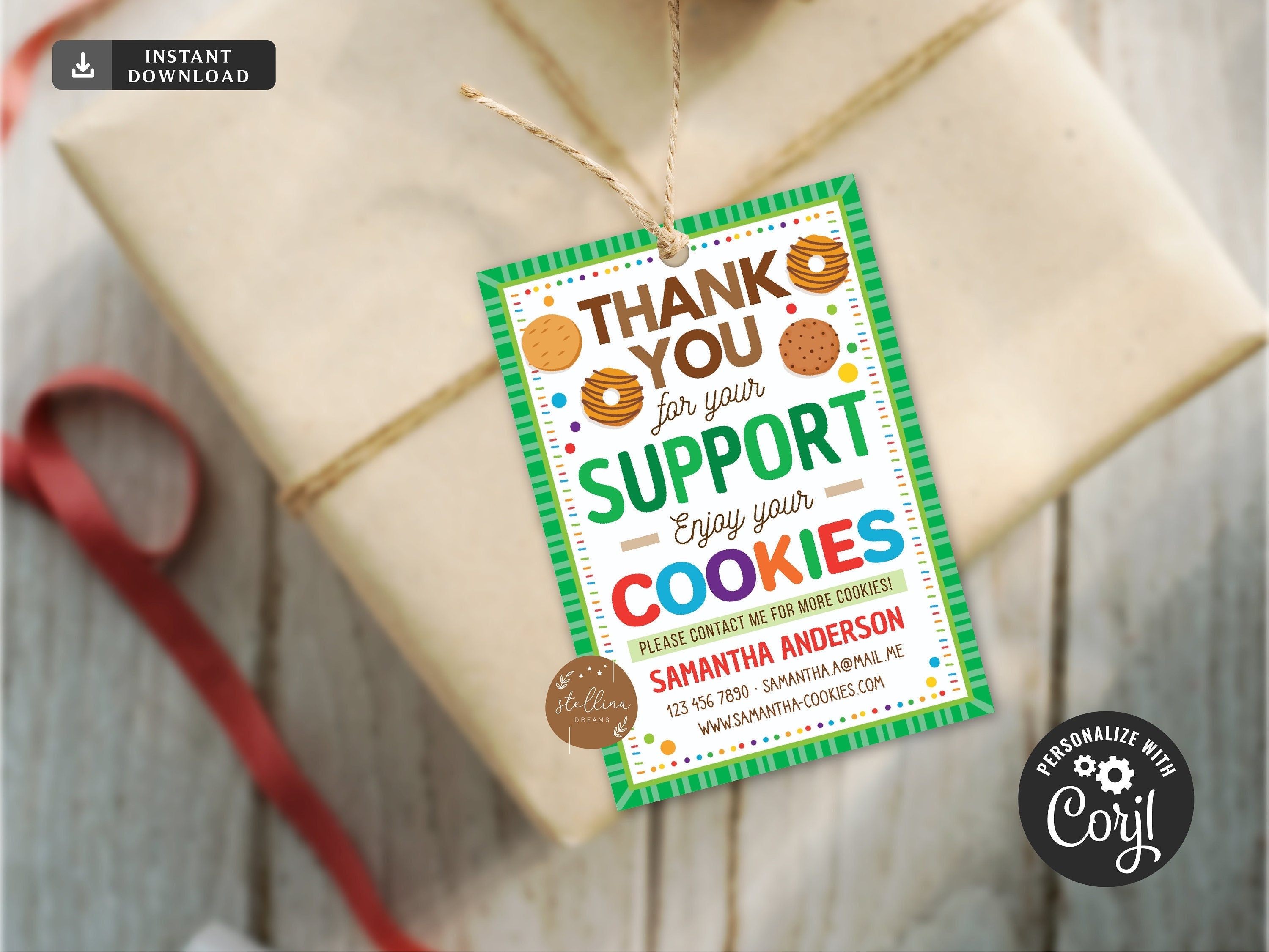 Scout Cookie Thank You Tags Scout Cookie Thank You Note | Etsy