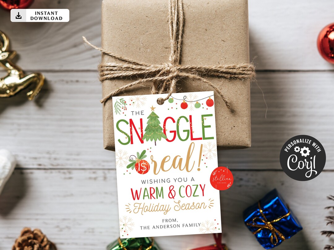 The Snuggle is Real Christmas Gift Tags, Secret Santa, Office Staff ...