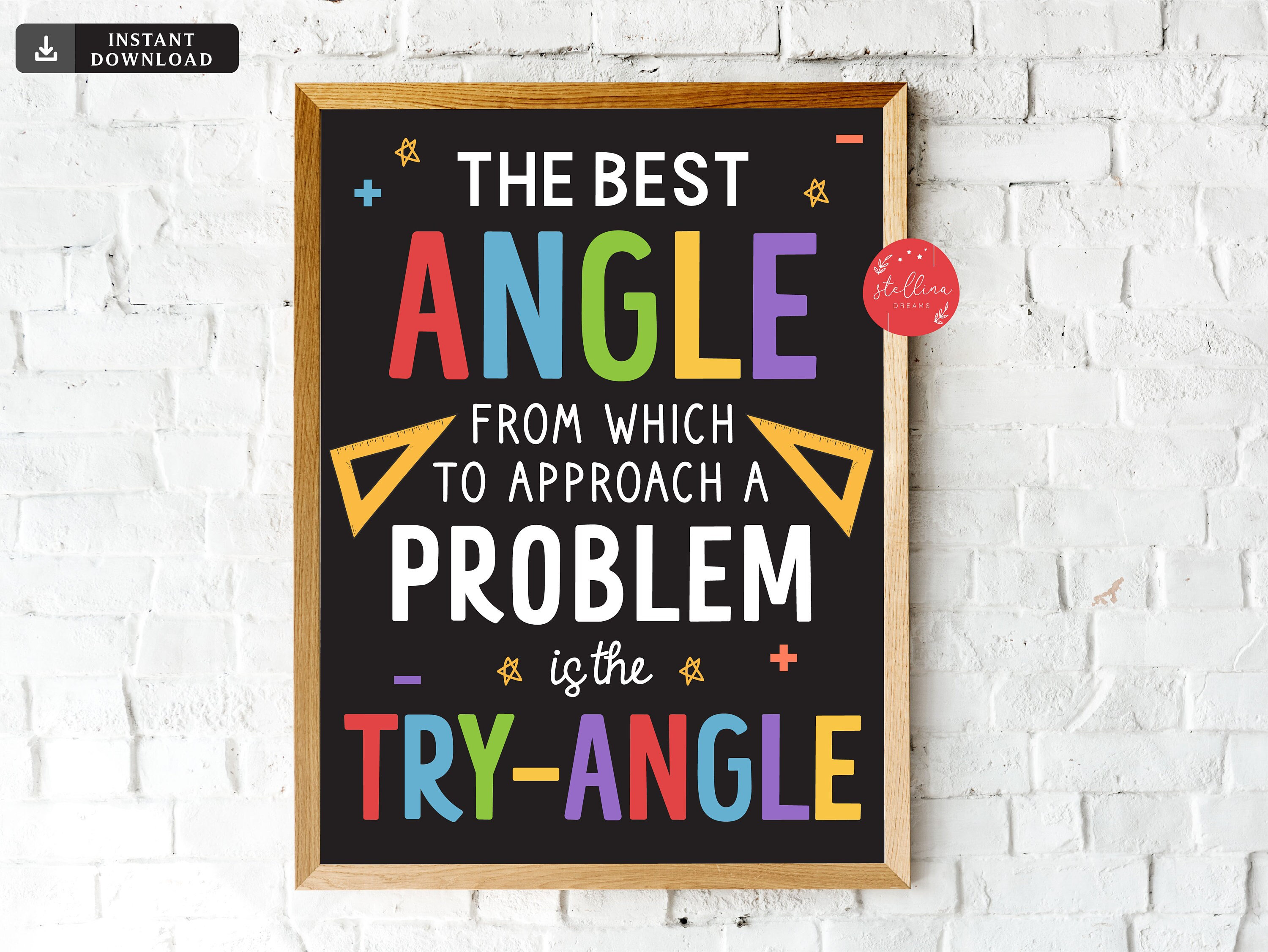 Math Class Poster Decor, MATH Teacher Classroom Poster, Printable Try ...