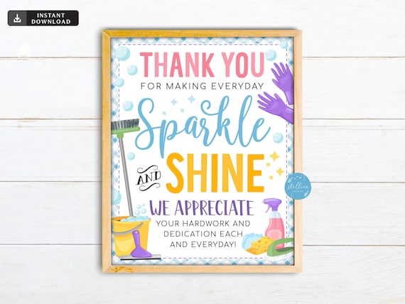 Housekeeping Appreciation Week Sign Housekeeper Thank You Gift - Etsy