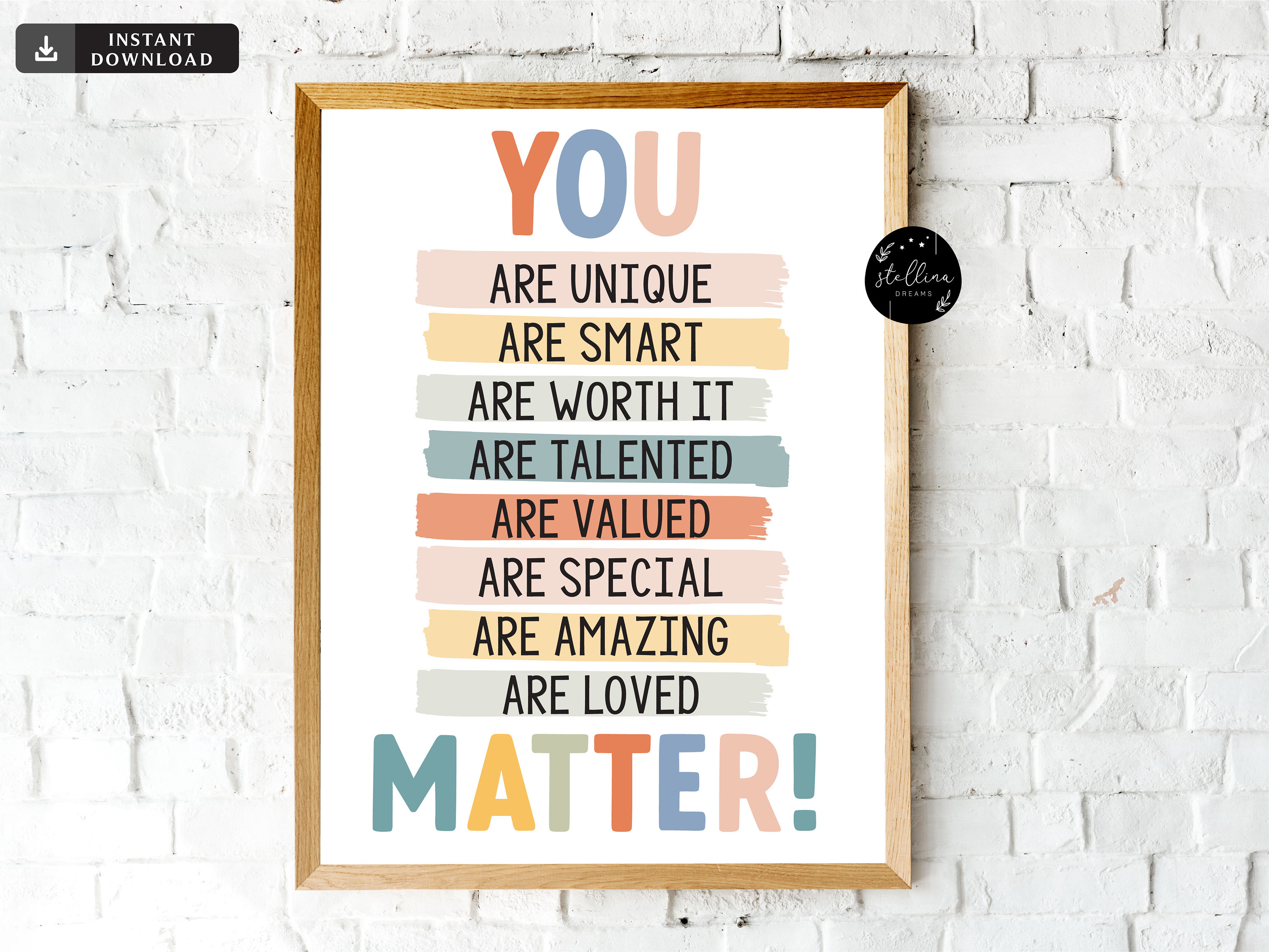 You Matter Classroom Poster, Therapist Office, School Office Decor ...