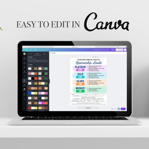 Editable PTO PTA Form, Sponsorship Membership Donation Signup Printable ...