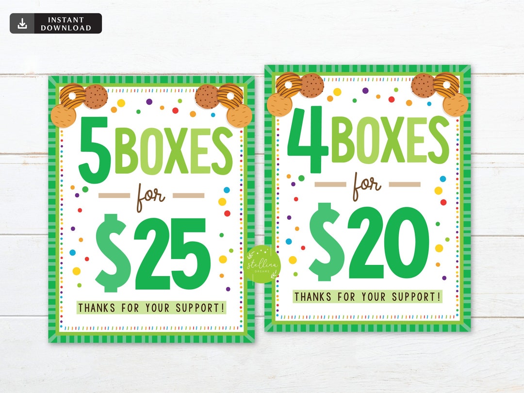 Printable Cookie Price Signs, Cookies Sold Here, Cookie Drop Banner ...