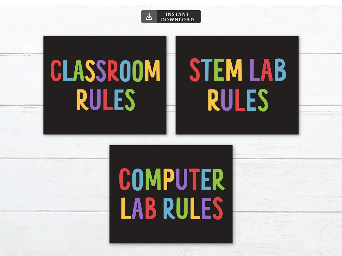 Computer Lab Poster Set Classroom Decor Set of 7 Computers - Etsy