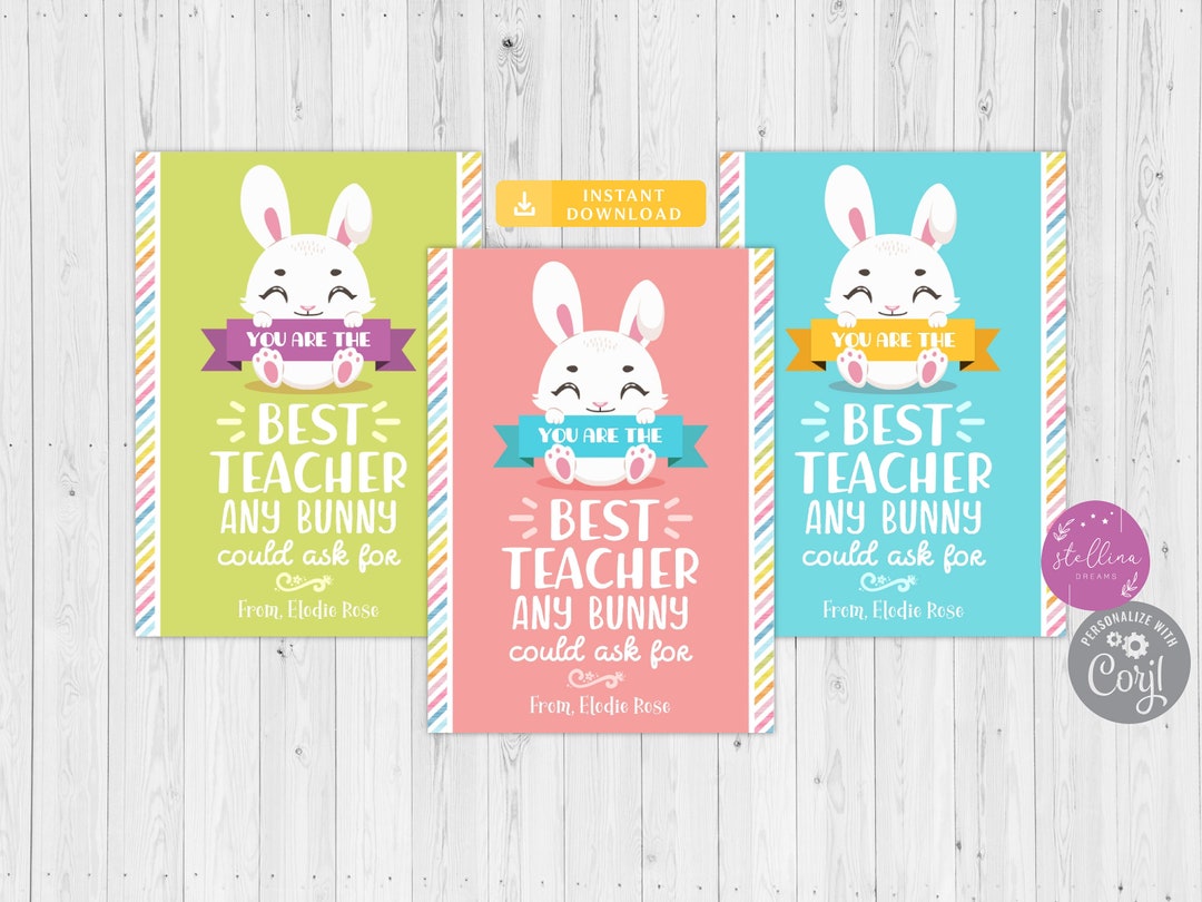 Teacher Easter Tags Personalized, Teacher Appreciation, Easter Gift ...