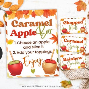 Caramel Apple Bar Sign & Food Tent Labels | Fall Appreciation Party ...