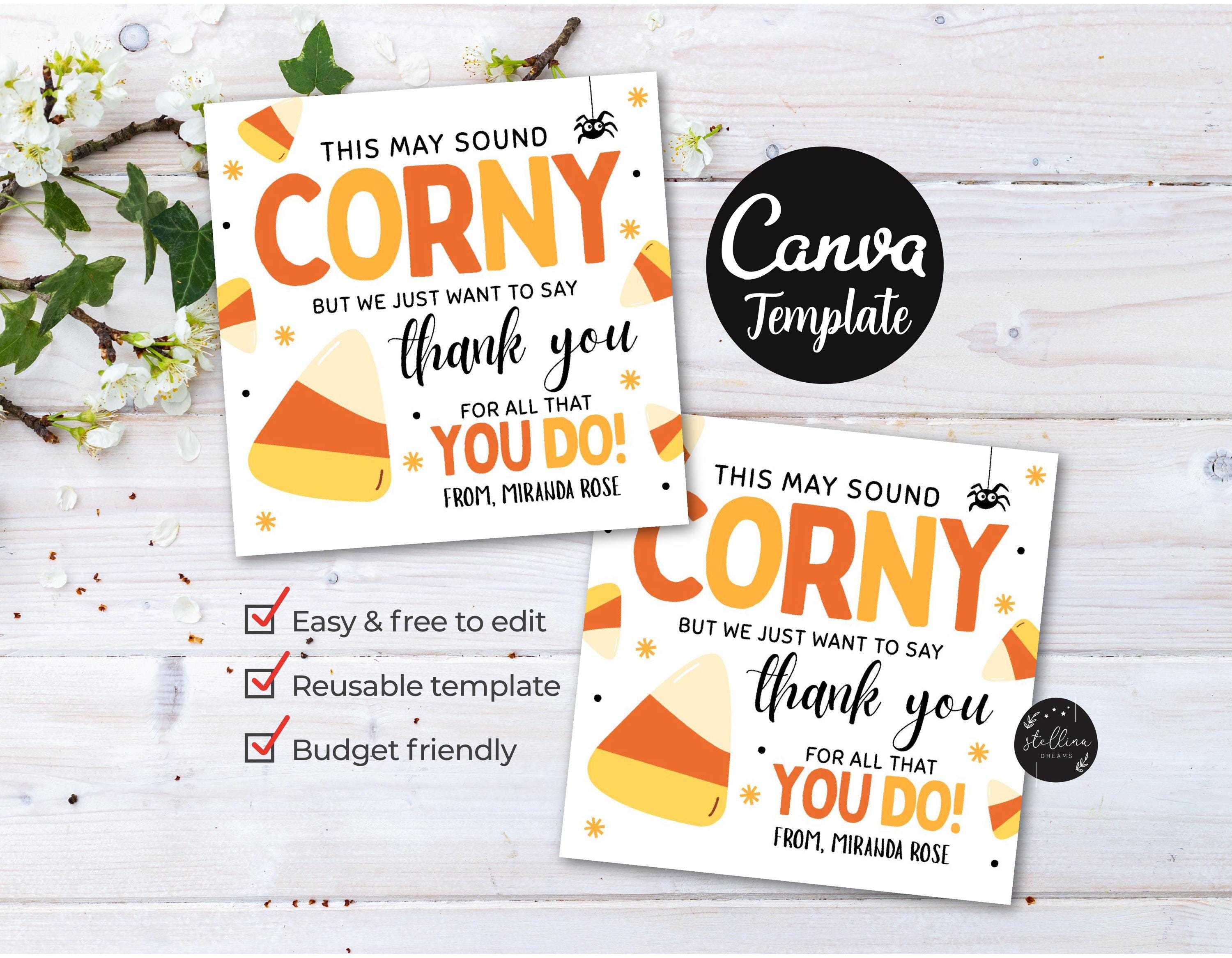 Editable Halloween Candy Corn Gift Tag, Volunteer Teacher Staff ...