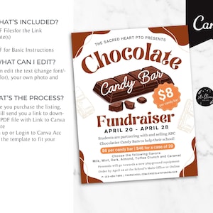 Editable Chocolate Fundraiser Flyer, Printable PTA, PTO, School Church ...