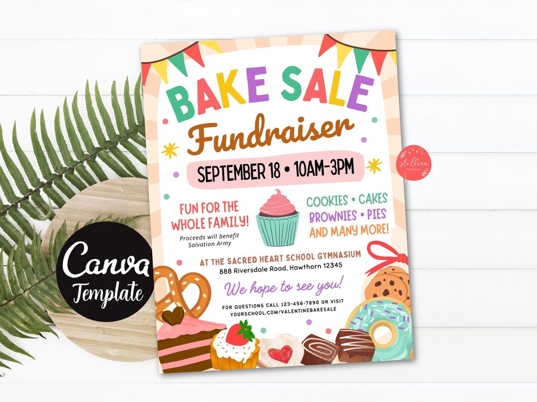 Editable Bake Sale Flyer, Printable PTA, PTO Flyer, School Family ...