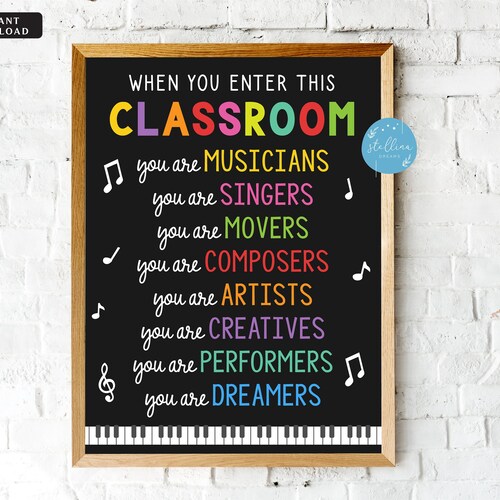 Music Teacher Classroom Printable Poster Classroom Decor - Etsy