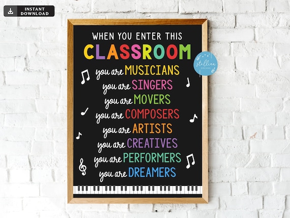 Music Classroom Printable Poster Drama Teacher Performing | Etsy