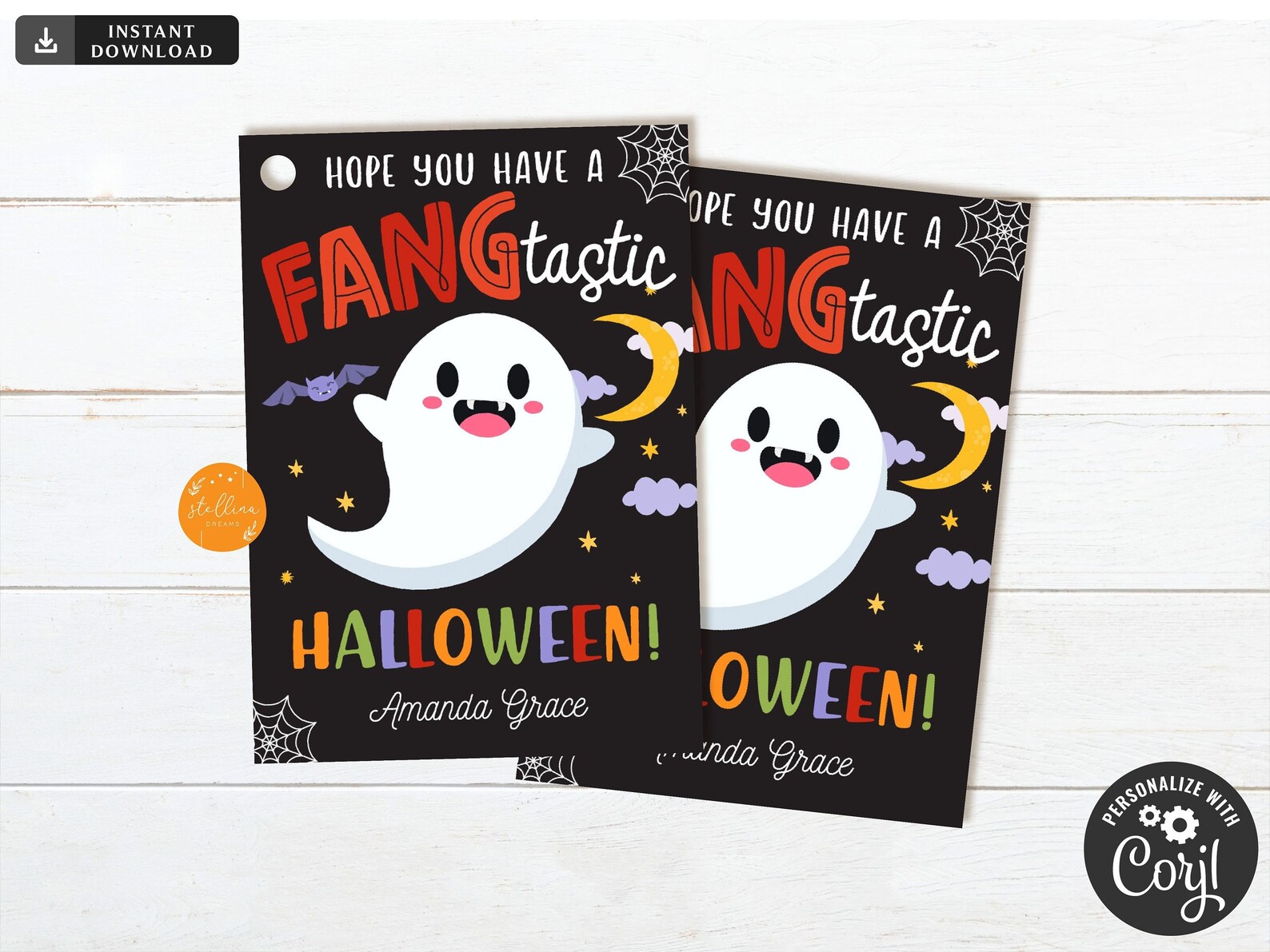 Editable Fang-tastic Halloween Gift Tags Halloween Birthday - Etsy