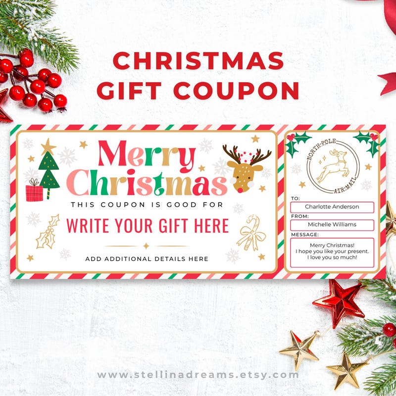 Printable Coupon Santa - Etsy