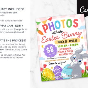 Editable Photos With the Easter Bunny Flyer, Church Community ...