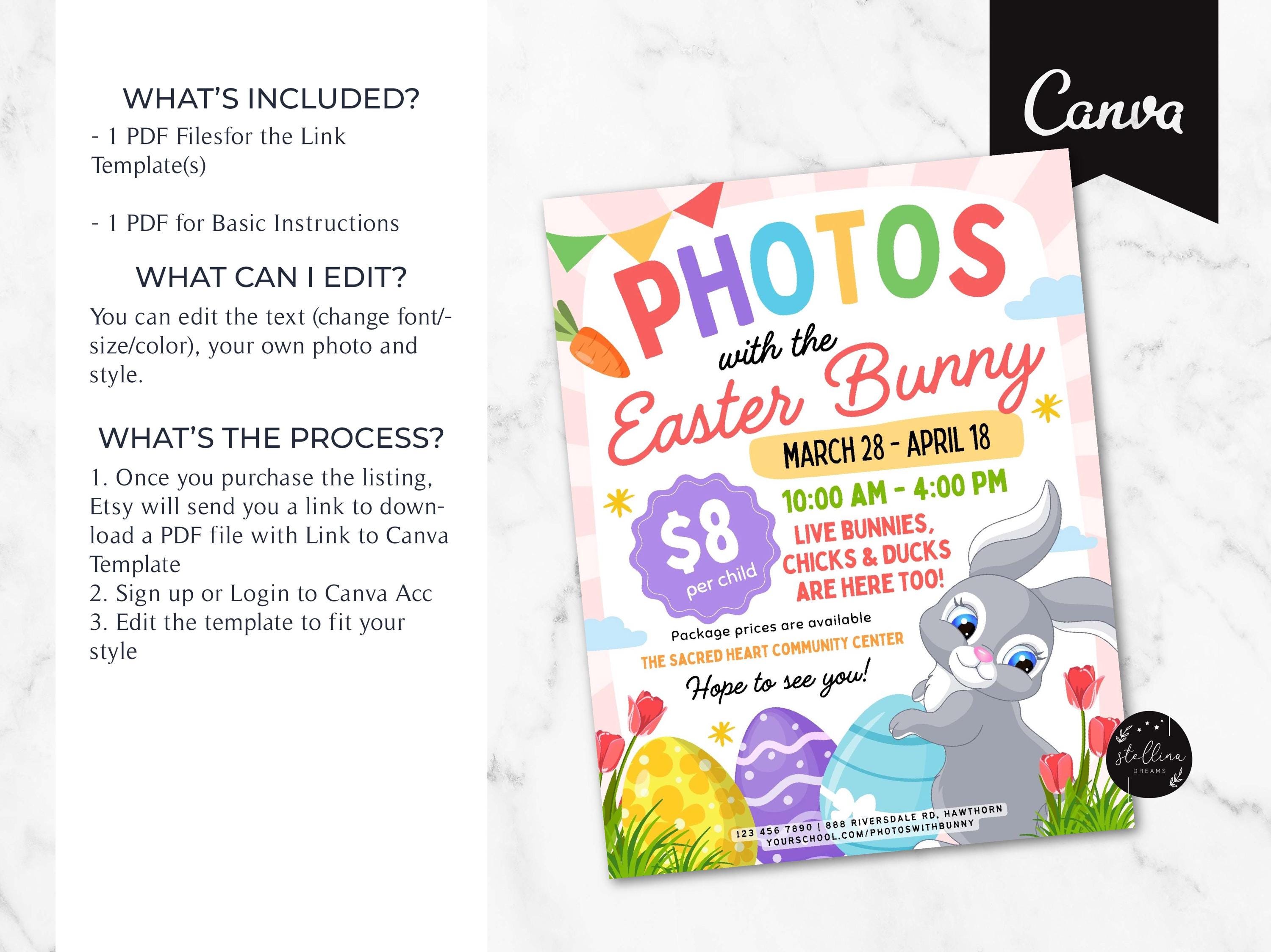 Editable Photos With the Easter Bunny Flyer, Church Community ...