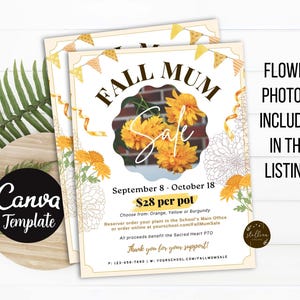Editable Fall Mum Sale Fundraiser Flyer Template, Church Fundraiser ...