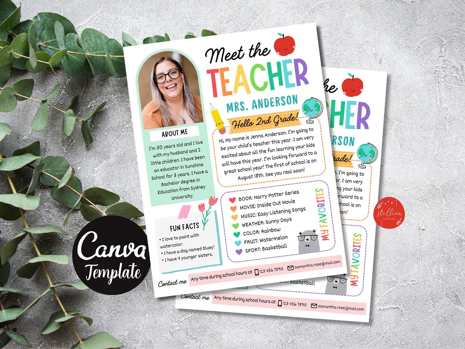 Editable Teacher Newsletter Template: Rainbow Bright, Parent ...