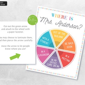 Editable Where's the Teacher Sign, Classroom Door Sign, Custom Teacher ...