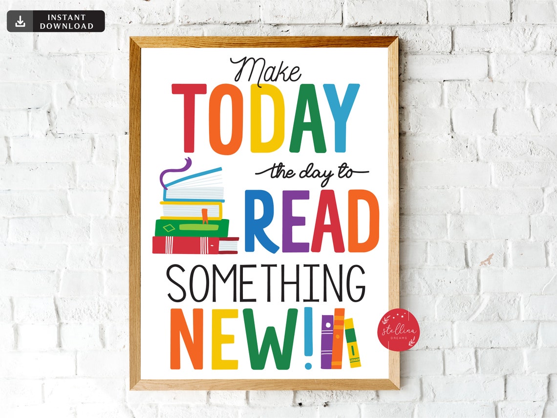 Printable Read Something New INSTANT DOWNLOAD Reading Poster - Etsy ...