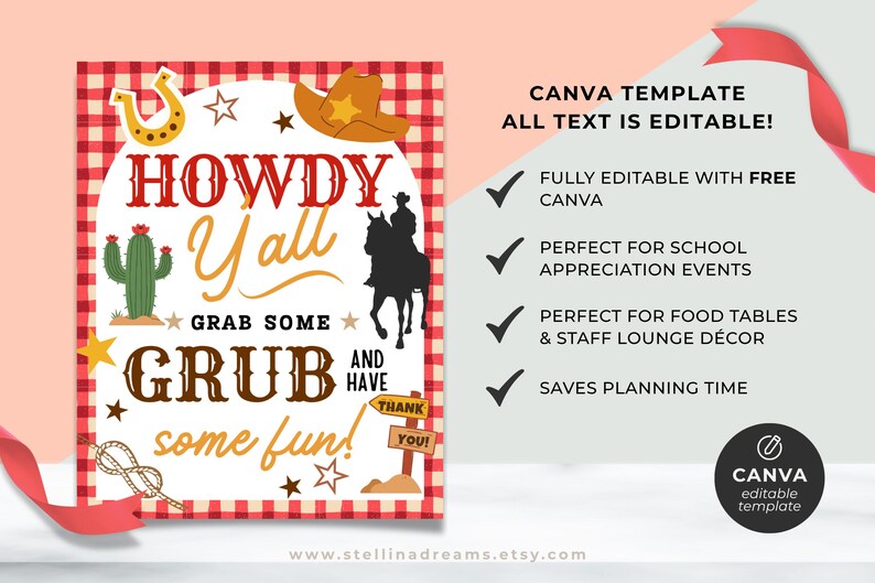Western Teacher Appreciation Week Table Signs Bundle | Cowboy Wild West ...