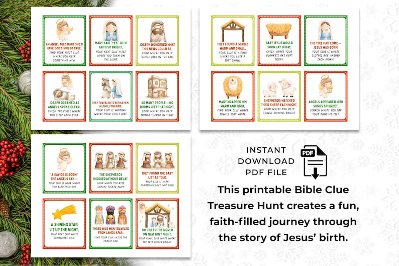Nativity Story Scavenger Hunt | Bible Christmas Clues | Christian Kids ...