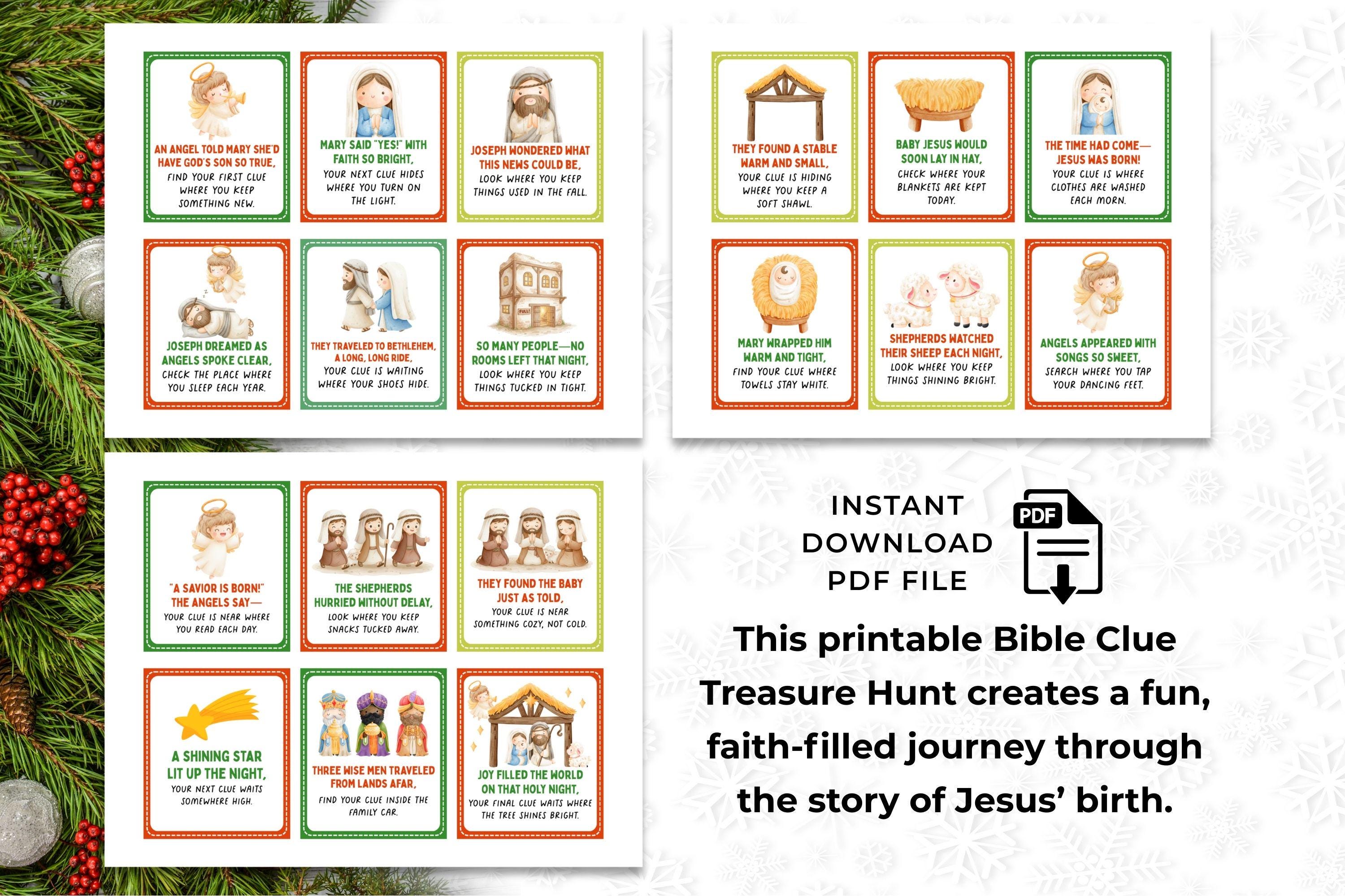 Nativity Story Scavenger Hunt | Bible Christmas Clues | Christian Kids ...