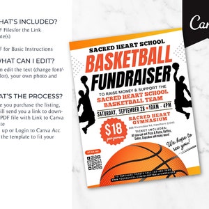 Editable Basketball Fundraiser Flyer, PTA PTO Flyer, School Benefit ...
